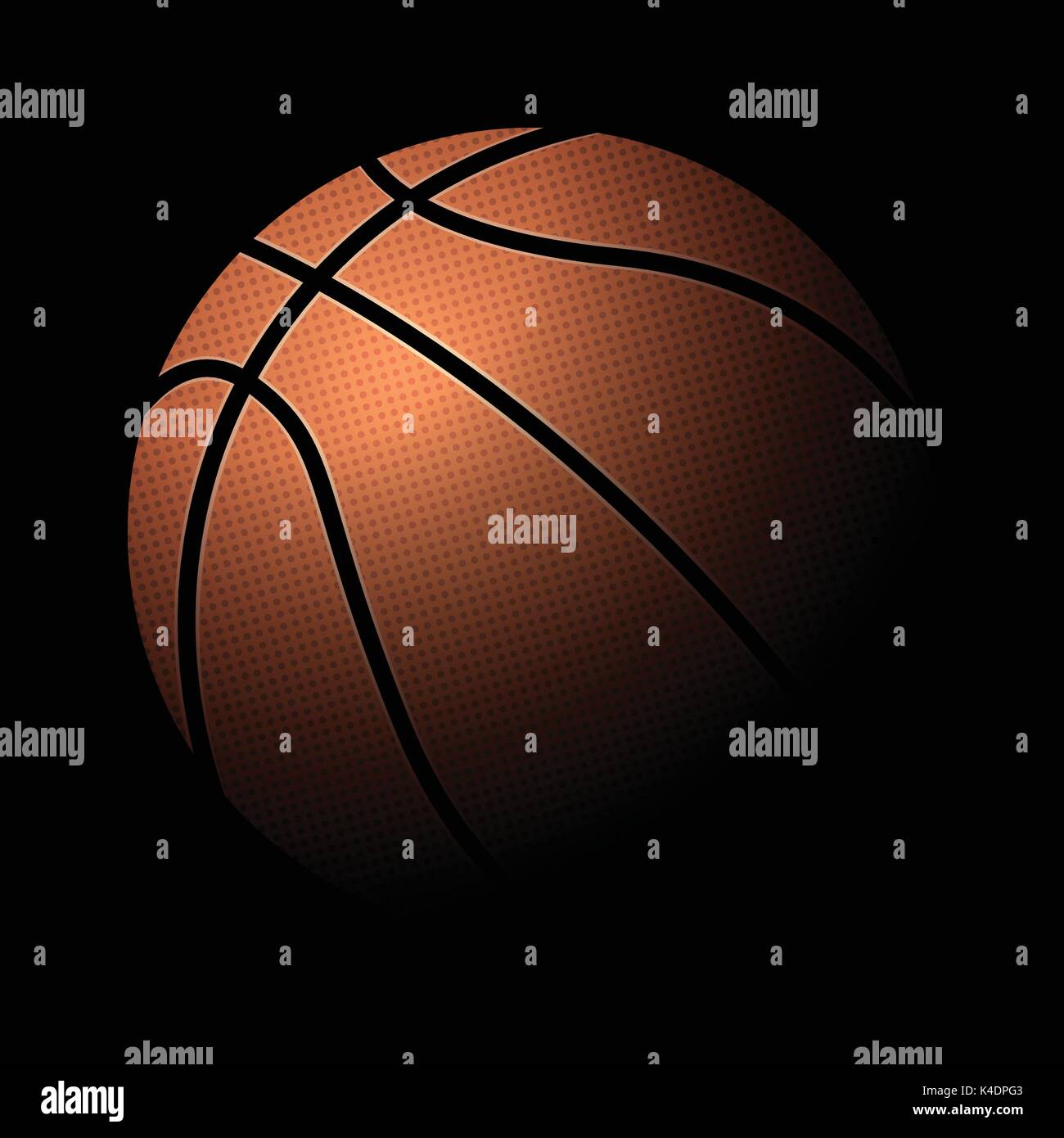 Basketball ball on a black background. Vector illustration Stock Vector ...