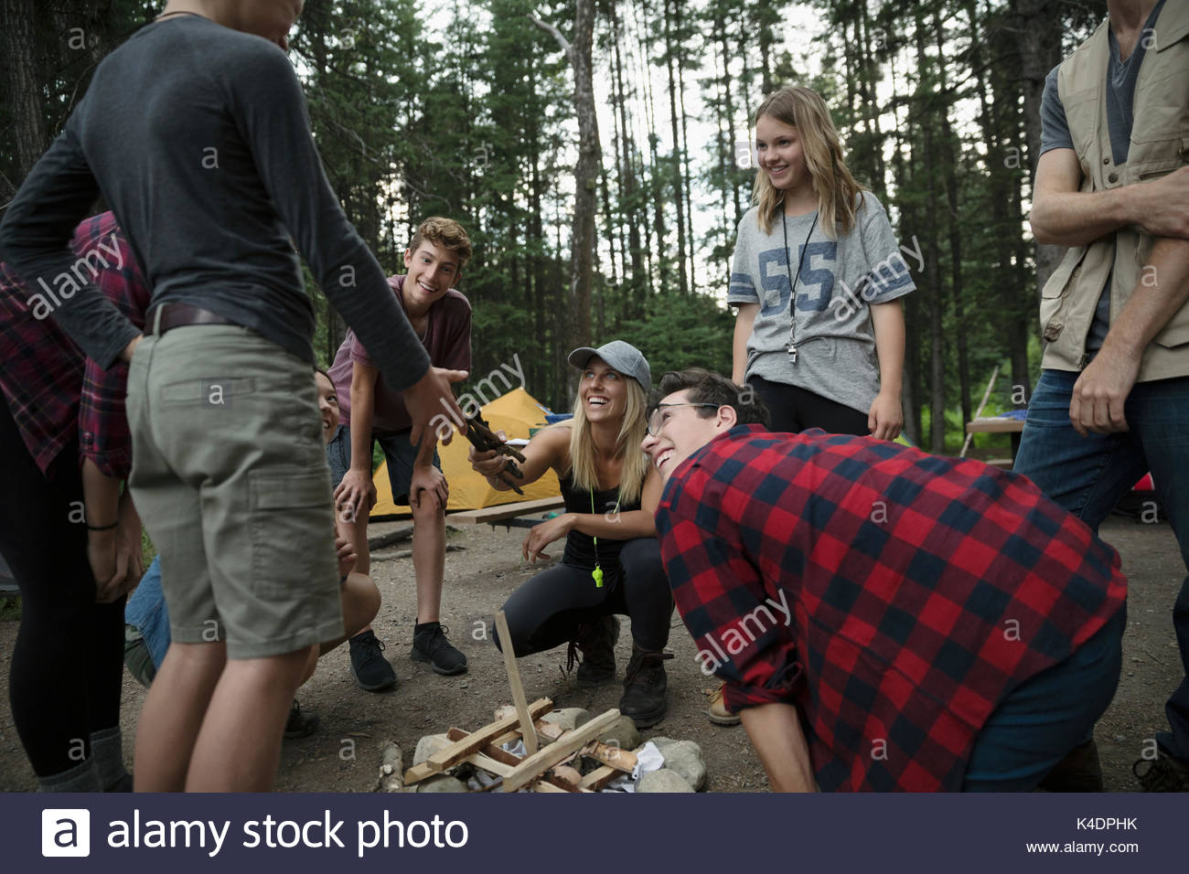 Teenage woman camping hi-res stock photography and images - Alamy