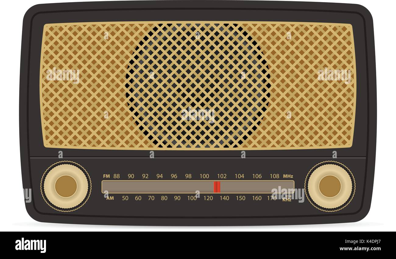 Old vintage retro radio on Stock Vector Images - Alamy