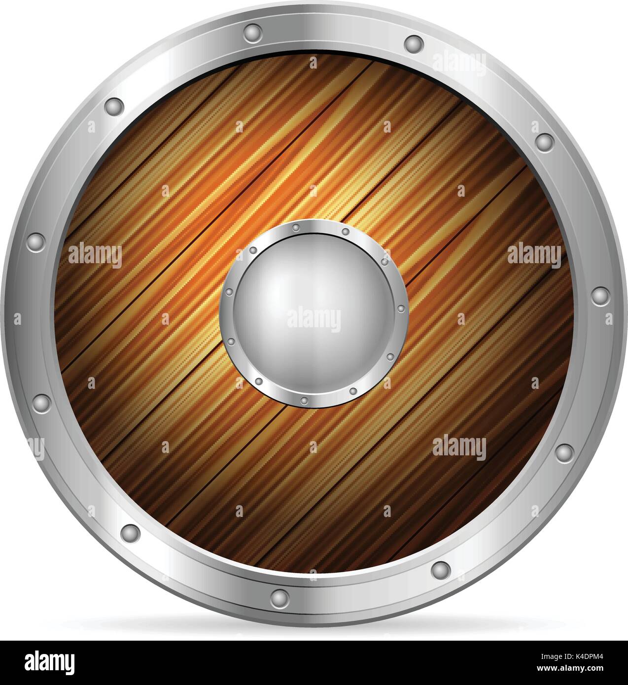 Wooden shield on a white background. Vector illustration Stock Vector ...