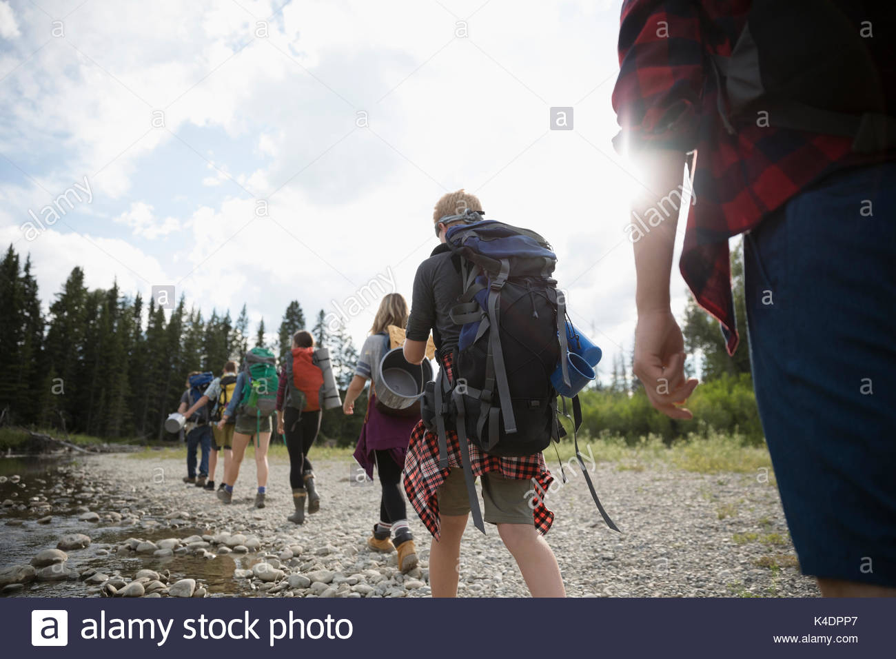 Hiking in stream rear view hi-res stock photography and images - Alamy