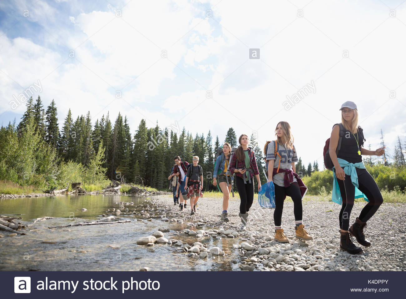 Students following teacher hi-res stock photography and images - Alamy