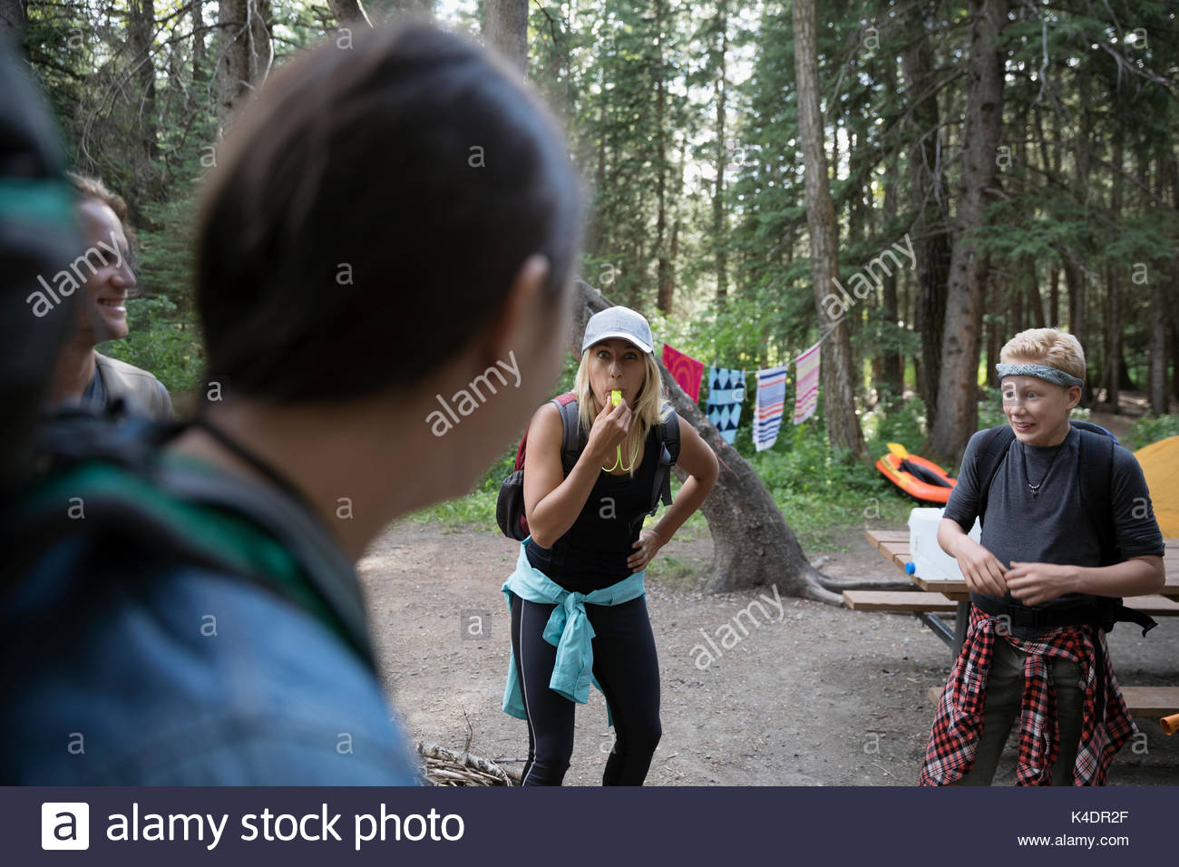 Blowing whistle teacher hi-res stock photography and images - Alamy