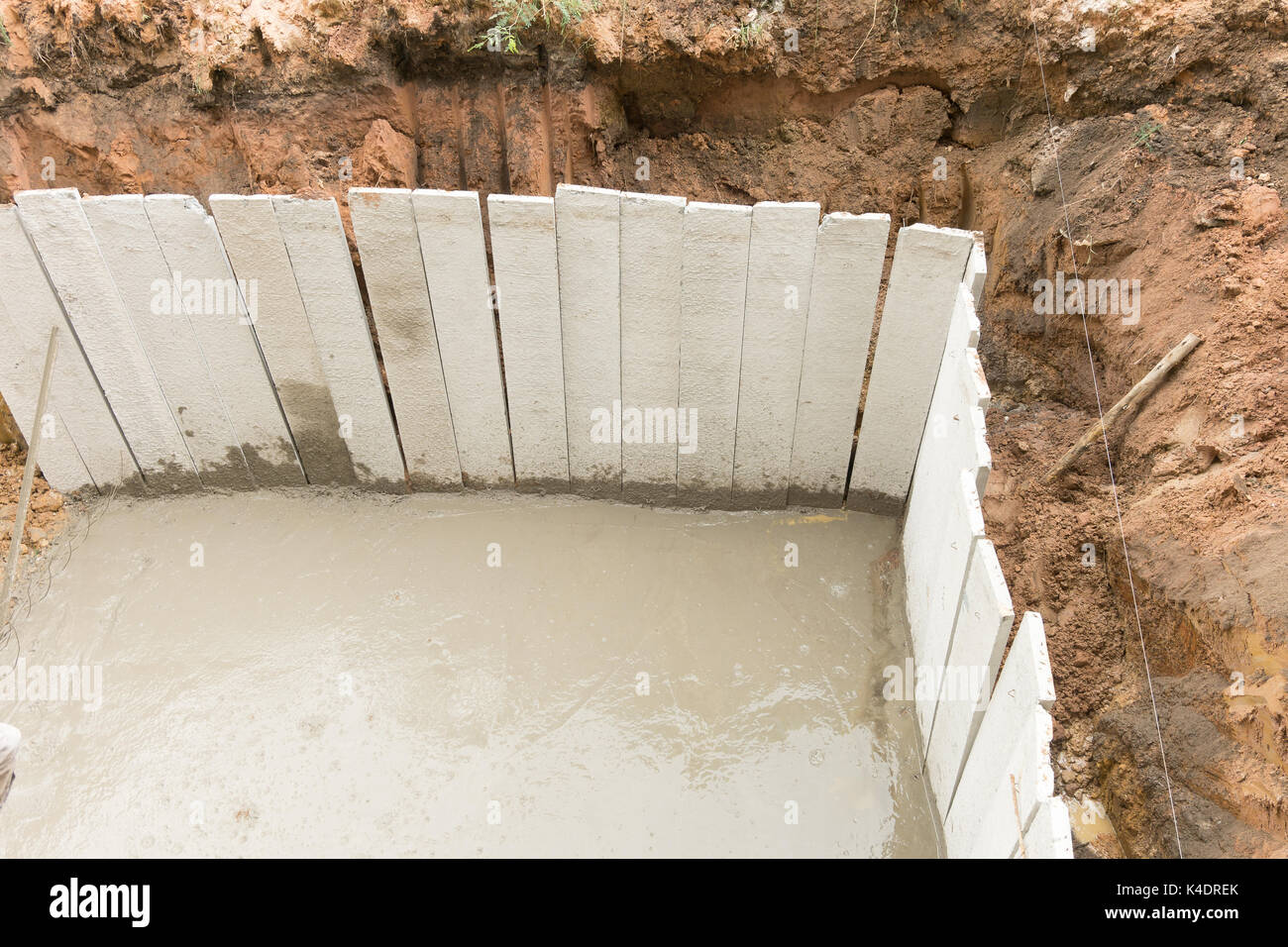 Residential swimming pool under construction, Construction concrete ...