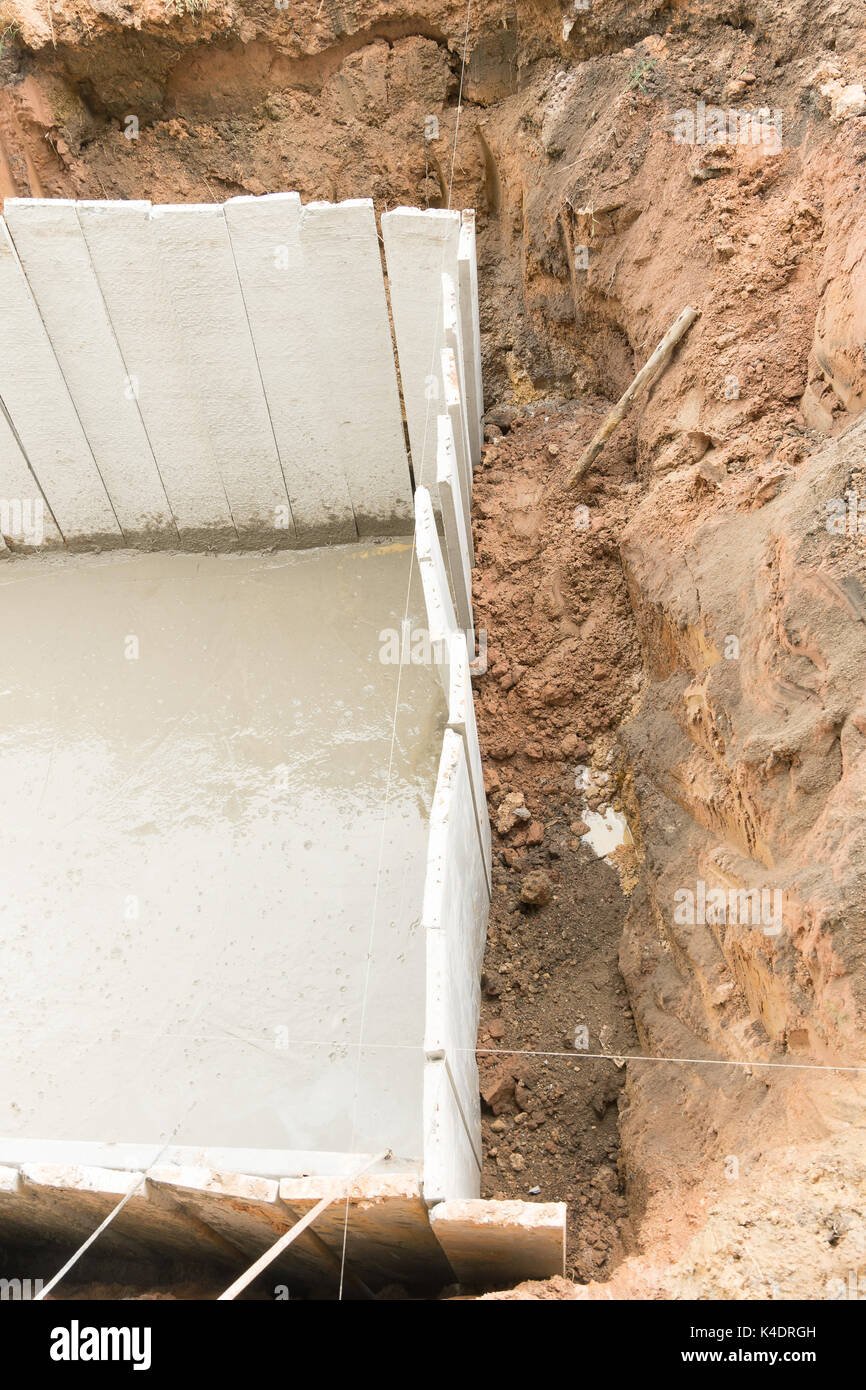 Residential swimming pool under construction, Construction concrete ...