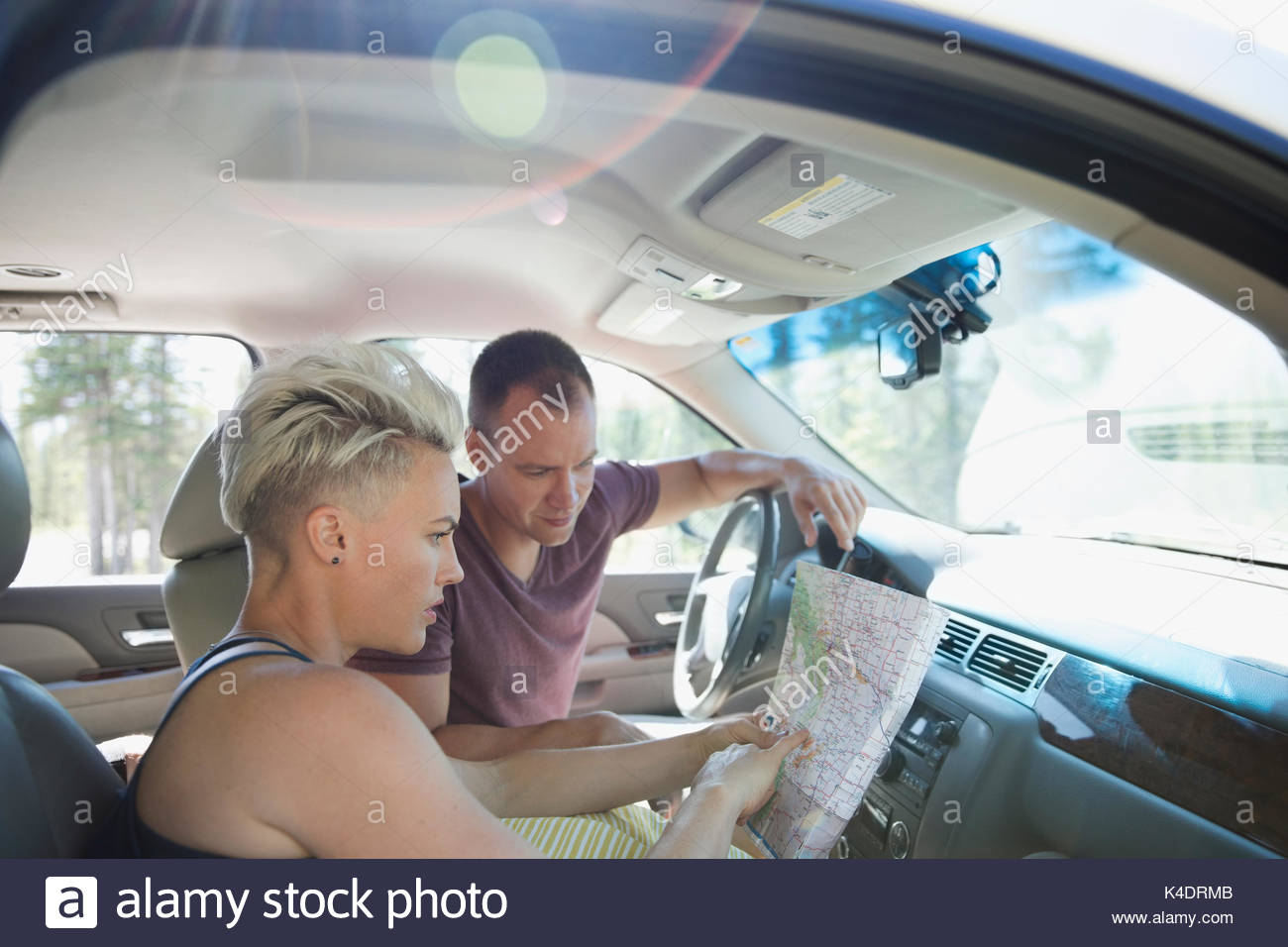 Car road trip map hi-res stock photography and images - Alamy