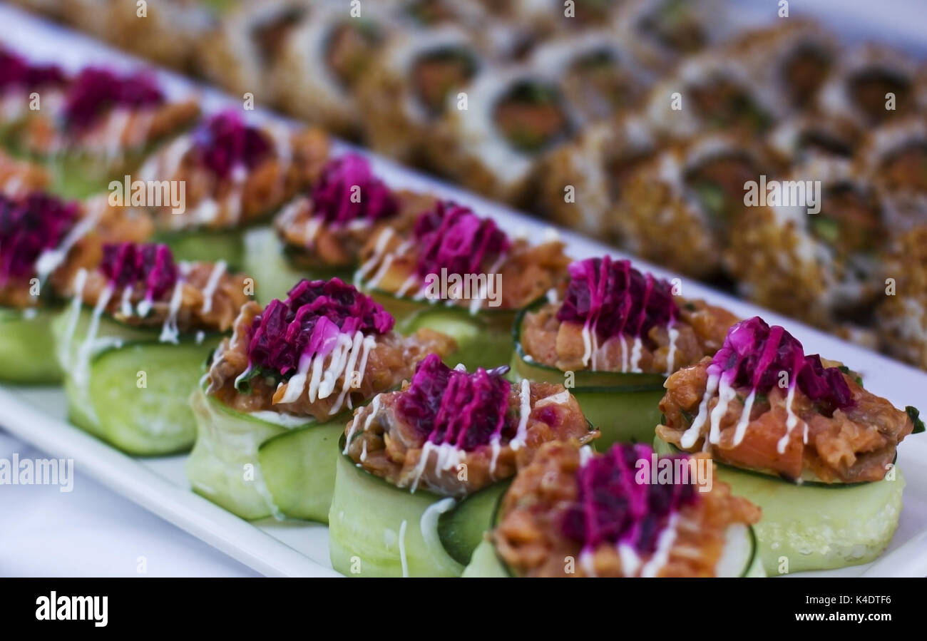 Sashimi with cucumber Stock Photo - Alamy