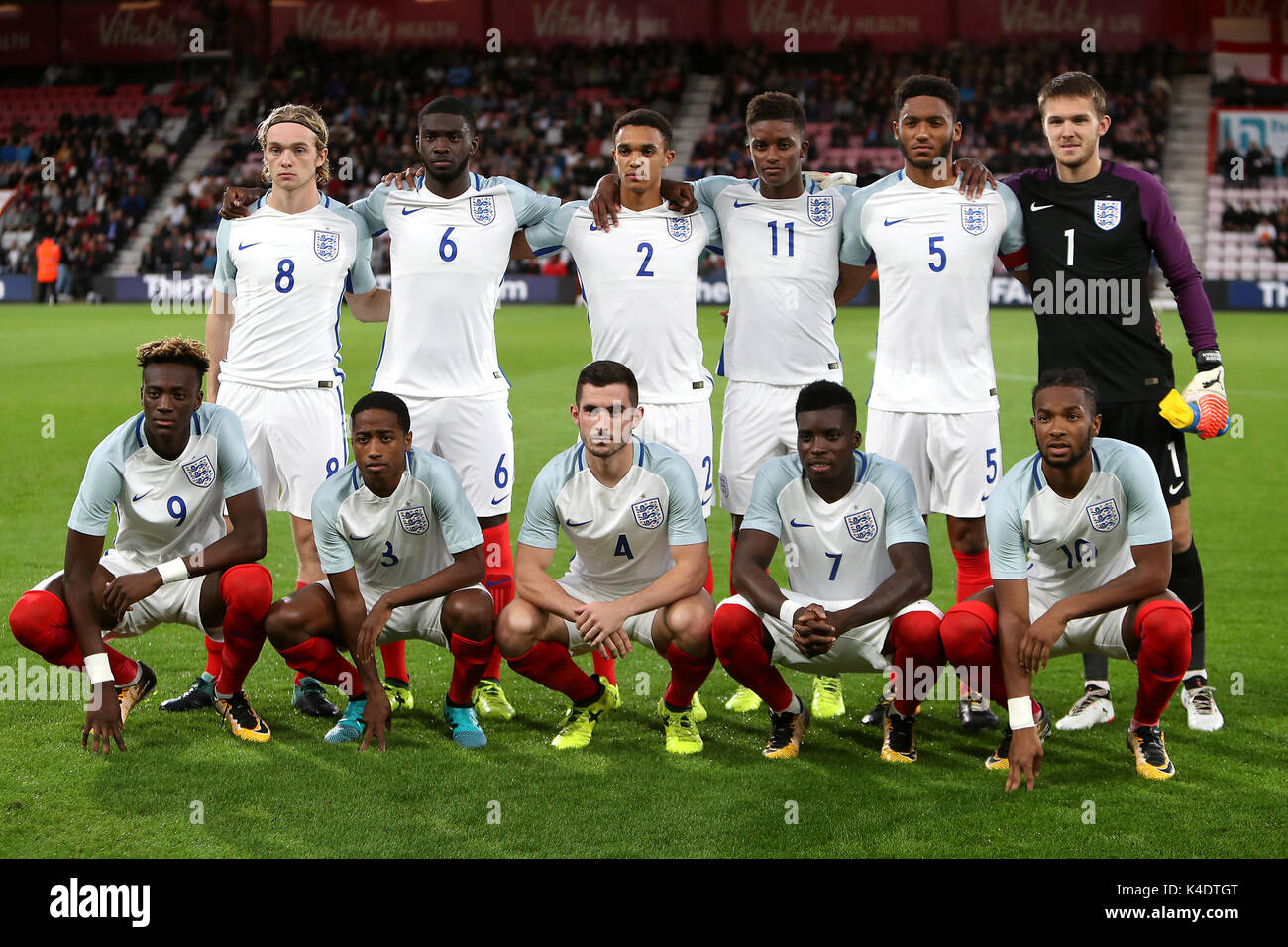 England team group, back row, left to right: Tom Davies, Fikayo Tomori ...