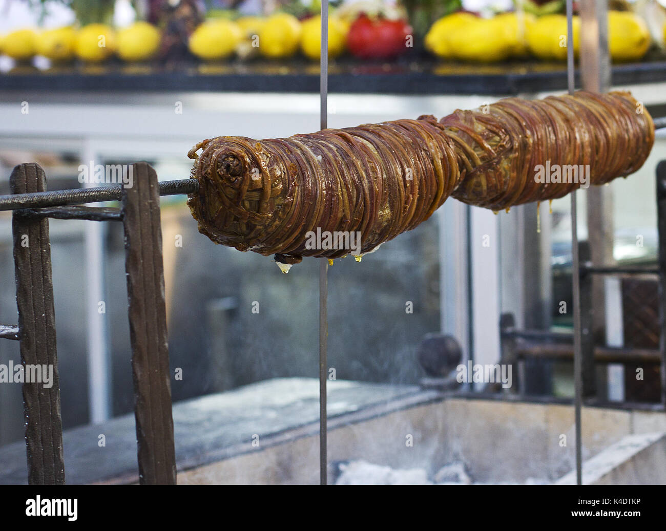 Lamb entrails on skewer Stock Photo - Alamy