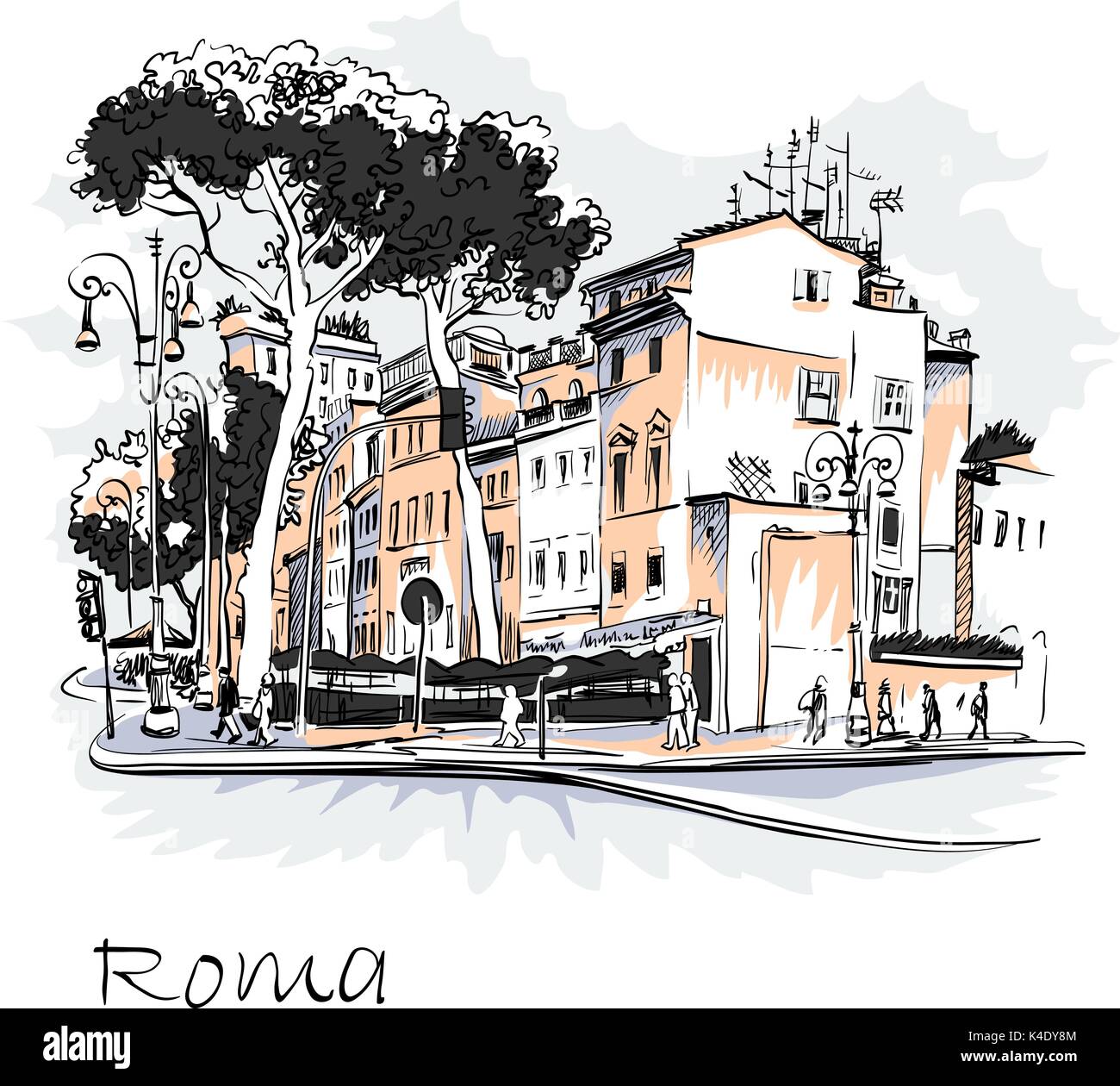 Rome scenic view Stock Vector Images - Alamy