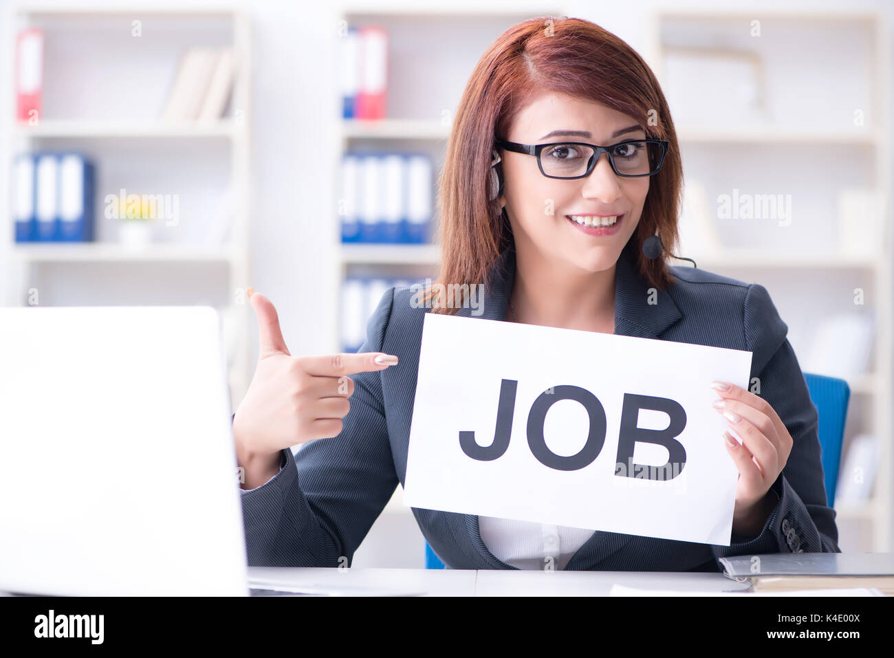 Businesswoman hiring new employees in office Stock Photo - Alamy