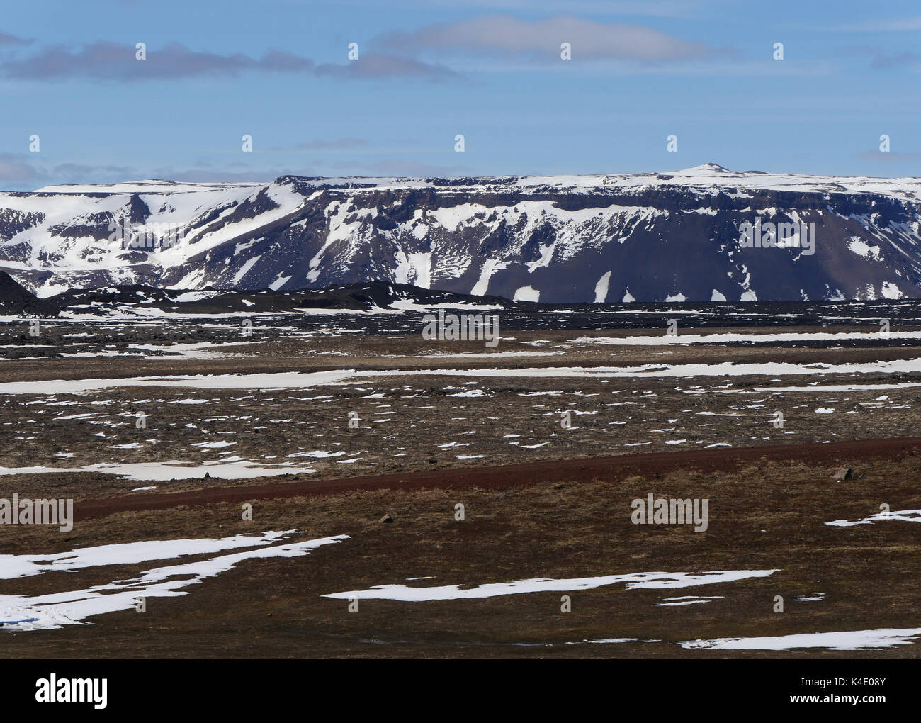 Landscape With Snowy Mountains, Volcano Mounts In The North-East Of ...