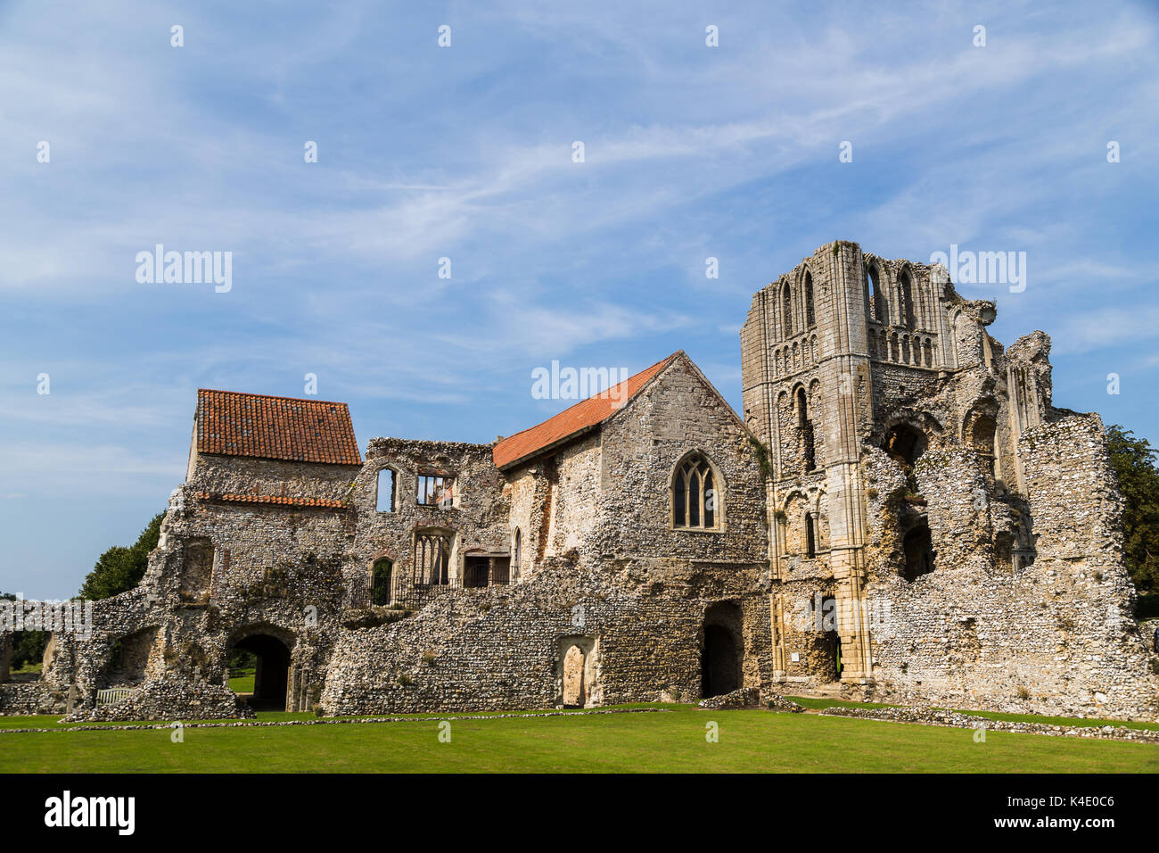 The main building which remains of Castle Acre Priory in the heart of ...