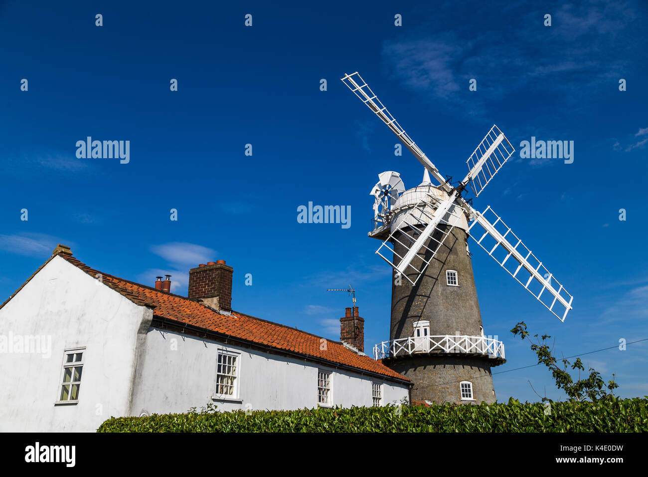 Beautifully restored corn mill in Great Bircham in Norfolk, captured in ...