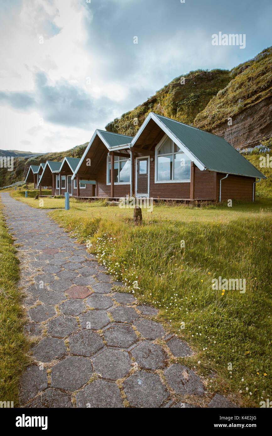 A row of camping cabins in Vik, Iceland Stock Photo - Alamy
