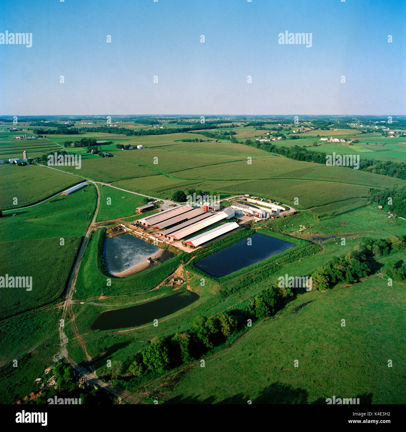 AERIAL VIEW OF THE LANCASTER COUNTY CONSERVATION DISTRICT'S 1999 AWARD WINNING FARM, PEACH ...