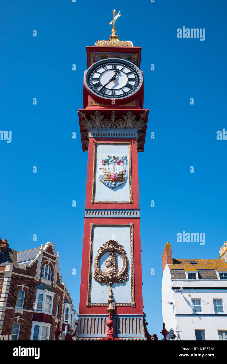 The Jubilee clock on Weymouth seafront in Dorset, UK. The clock was ...