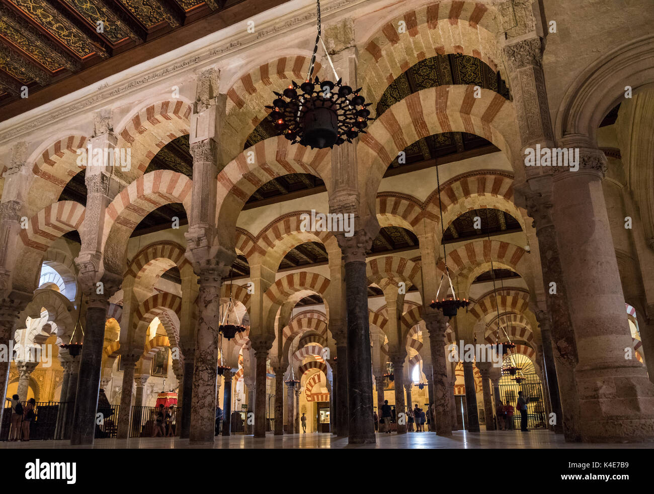 Alternating red and white voussoirs of the arches hi-res stock ...
