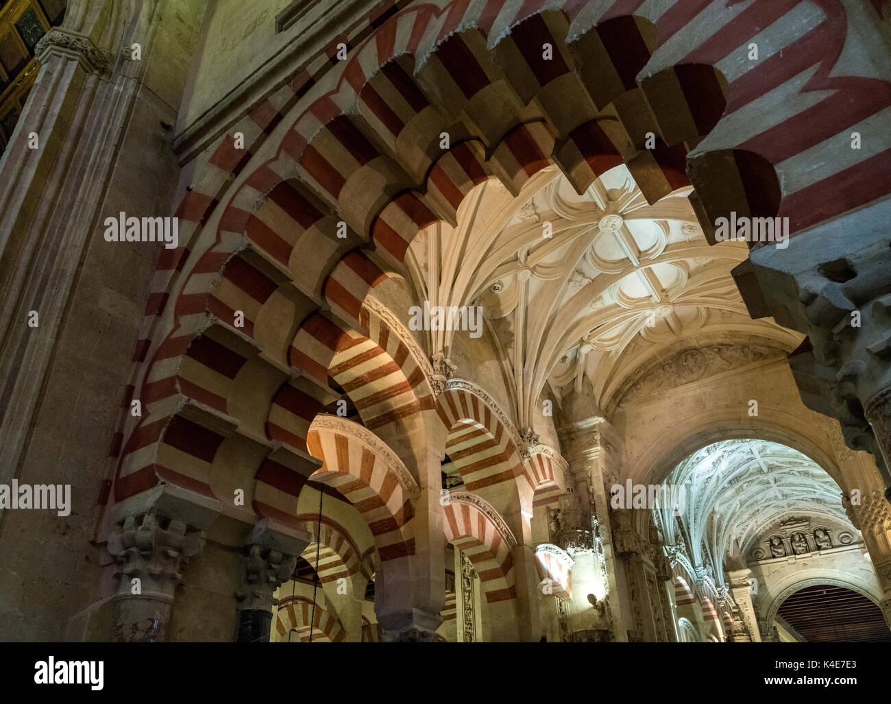 Alternating red and white voussoirs of the arches hi-res stock ...