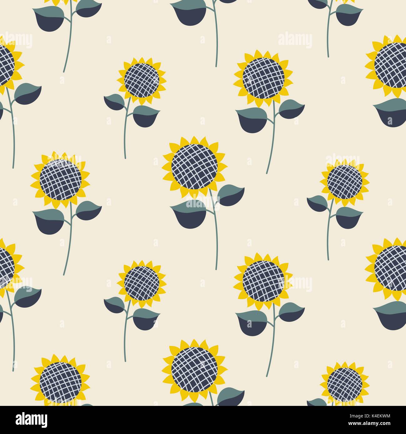 Sunflower plant cartoon seamless pattern Stock Vector Image & Art - Alamy