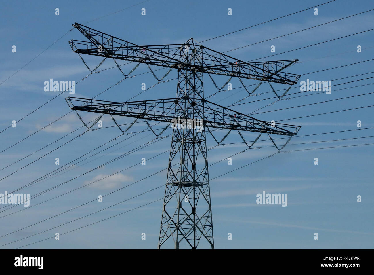 High voltage lines Stock Photo - Alamy