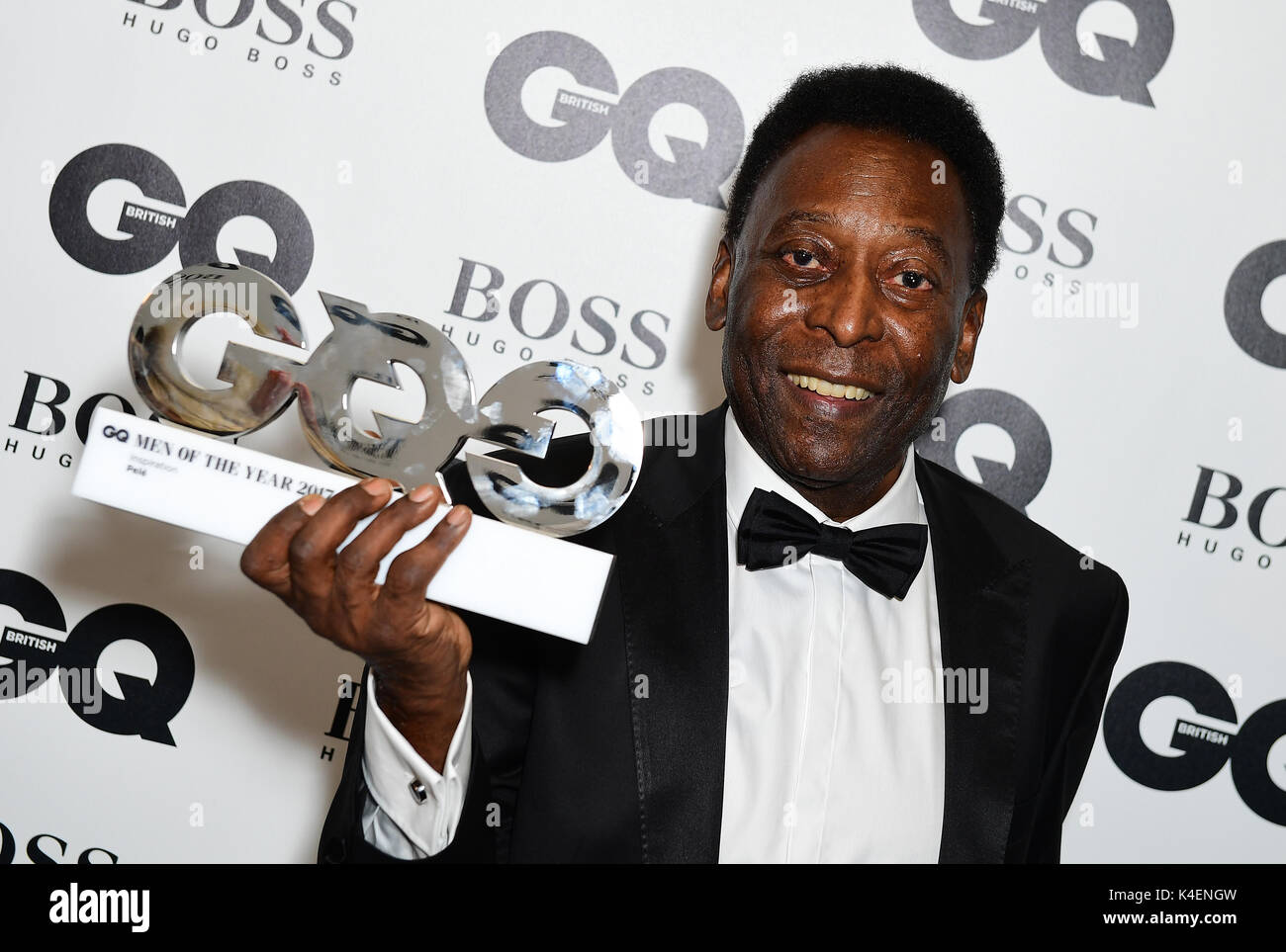 Pele with his Inspiration award during the GQ Men of the Year Awards ...