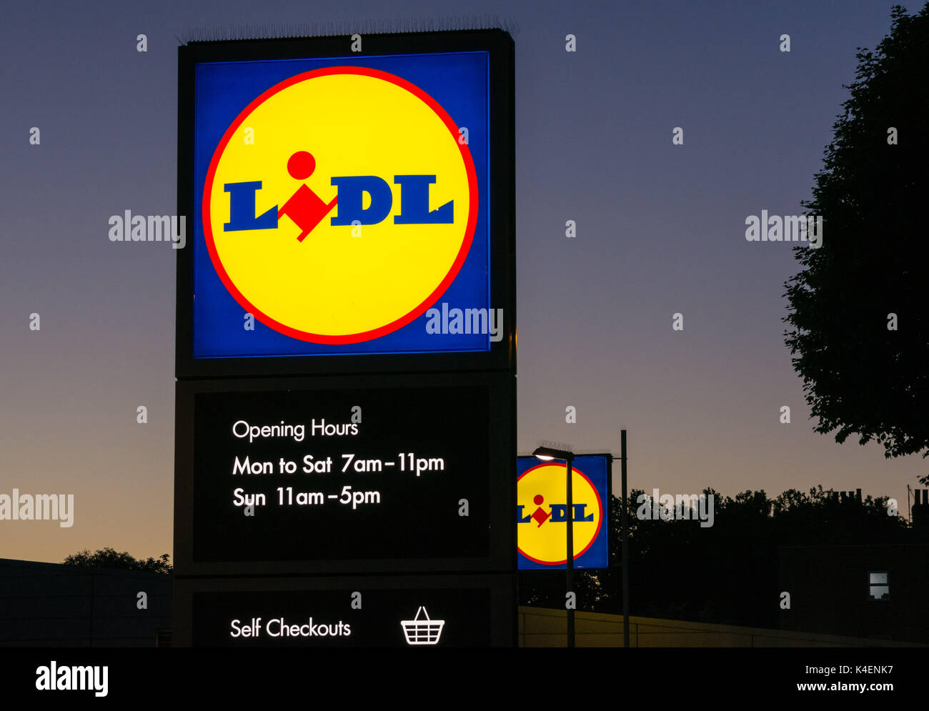 Lidl logo in the night hi-res stock photography and images - Alamy