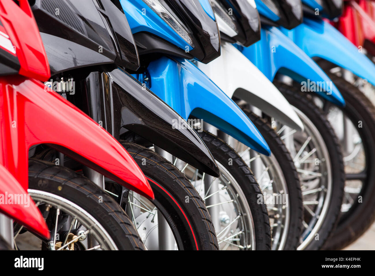 Row new motorbikes sale hi-res stock photography and images - Alamy