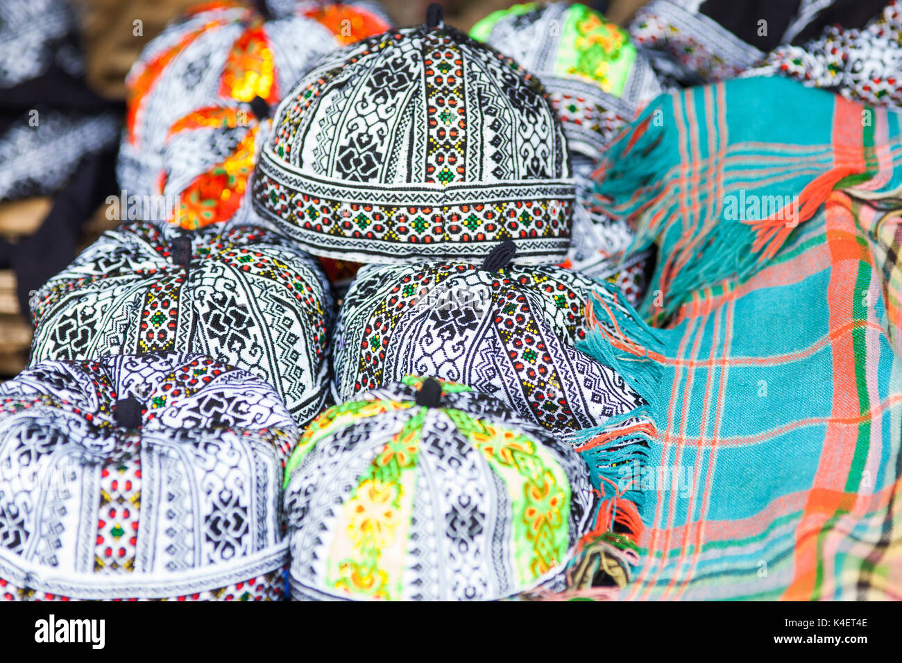 handmade clothes with Hmong ethnic patterns. Hmong are an ethnic group from the mountain regions ...