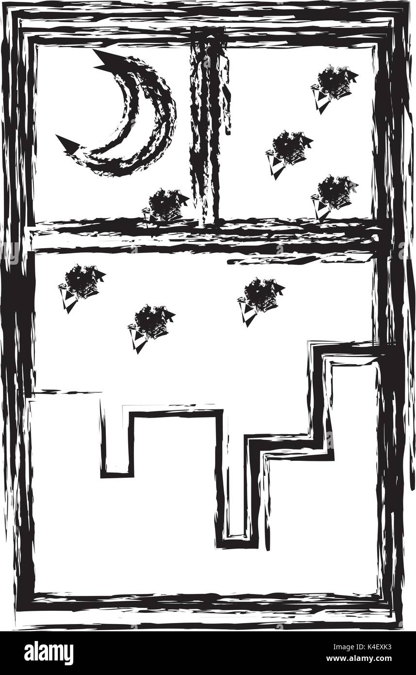 Night office windows Stock Vector Images - Alamy