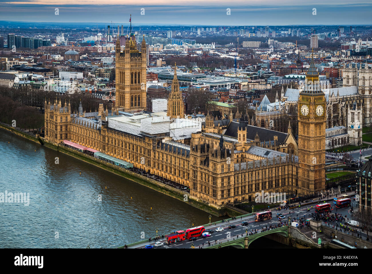 Aerial view of london big ben hi-res stock photography and images - Alamy