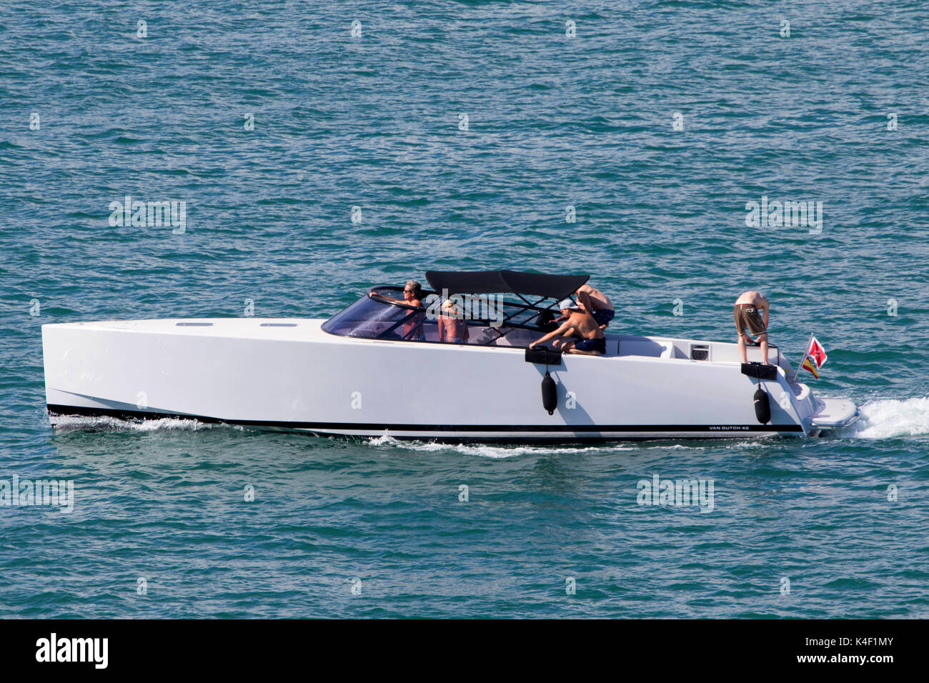 The Van Dutch 40 elegantly designed luxury yacht Stock Photo - Alamy