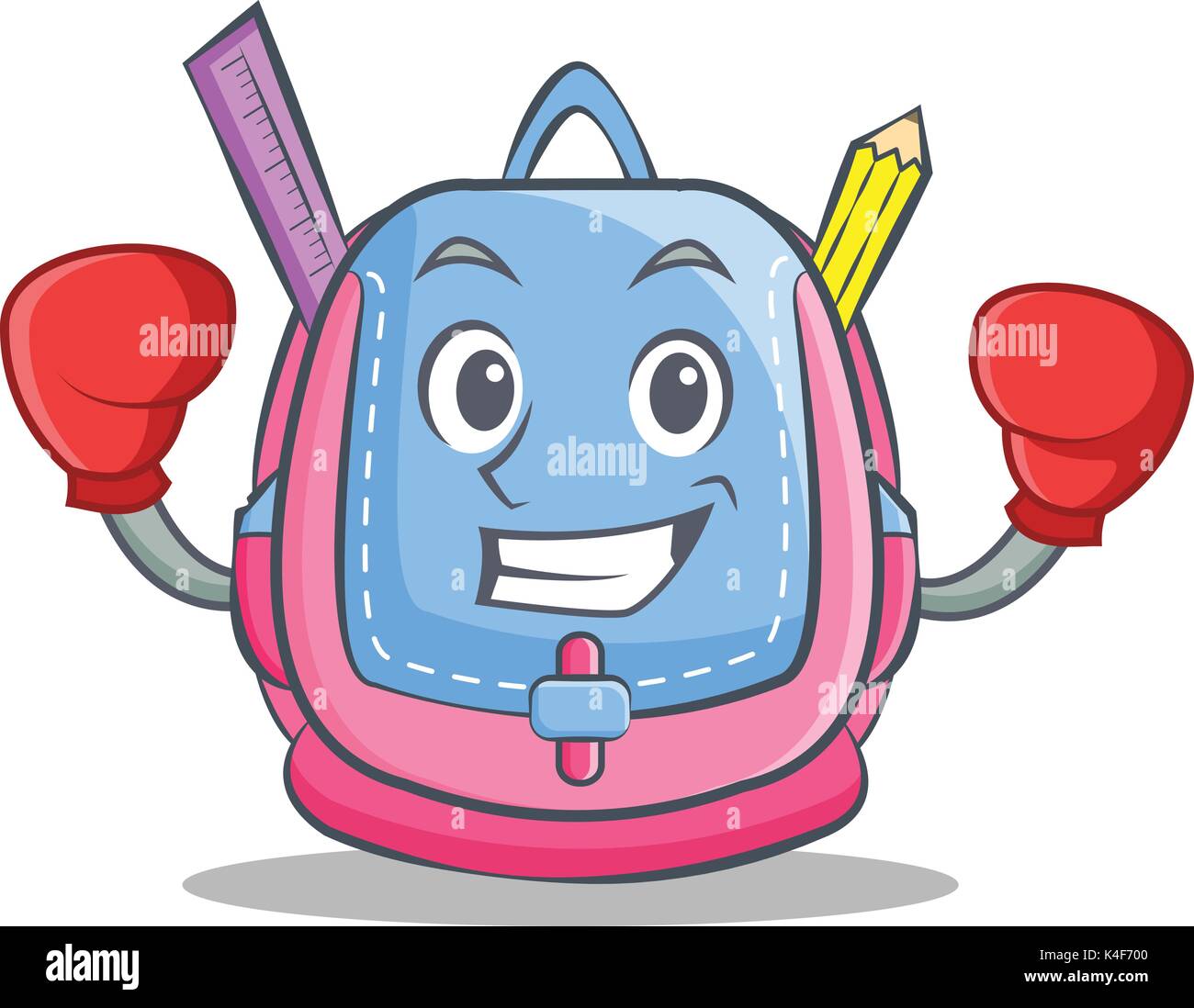 Boxing school bag character cartoon Stock Vector Image & Art - Alamy