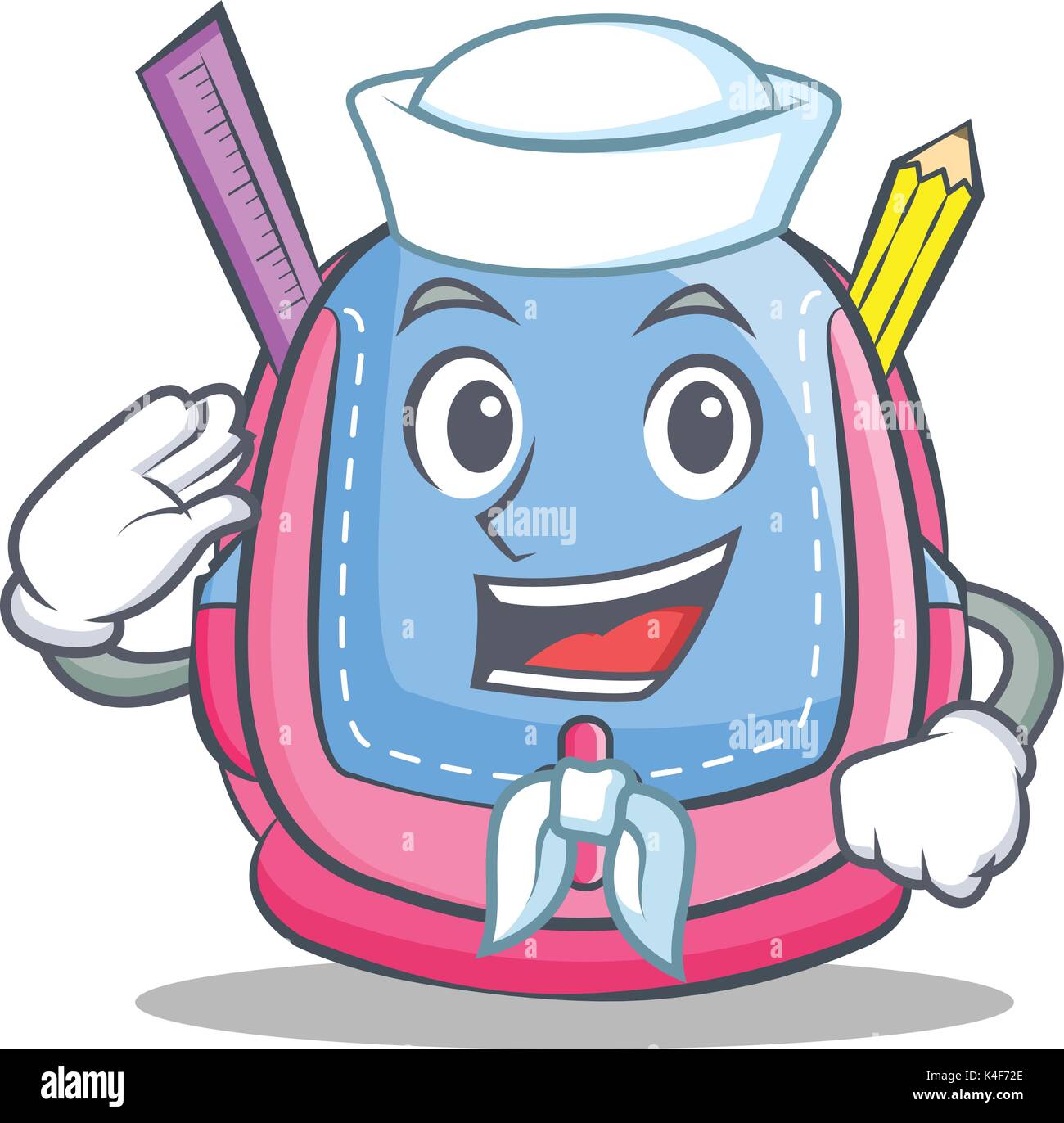 Sailor school bag character cartoon Stock Vector Image & Art - Alamy
