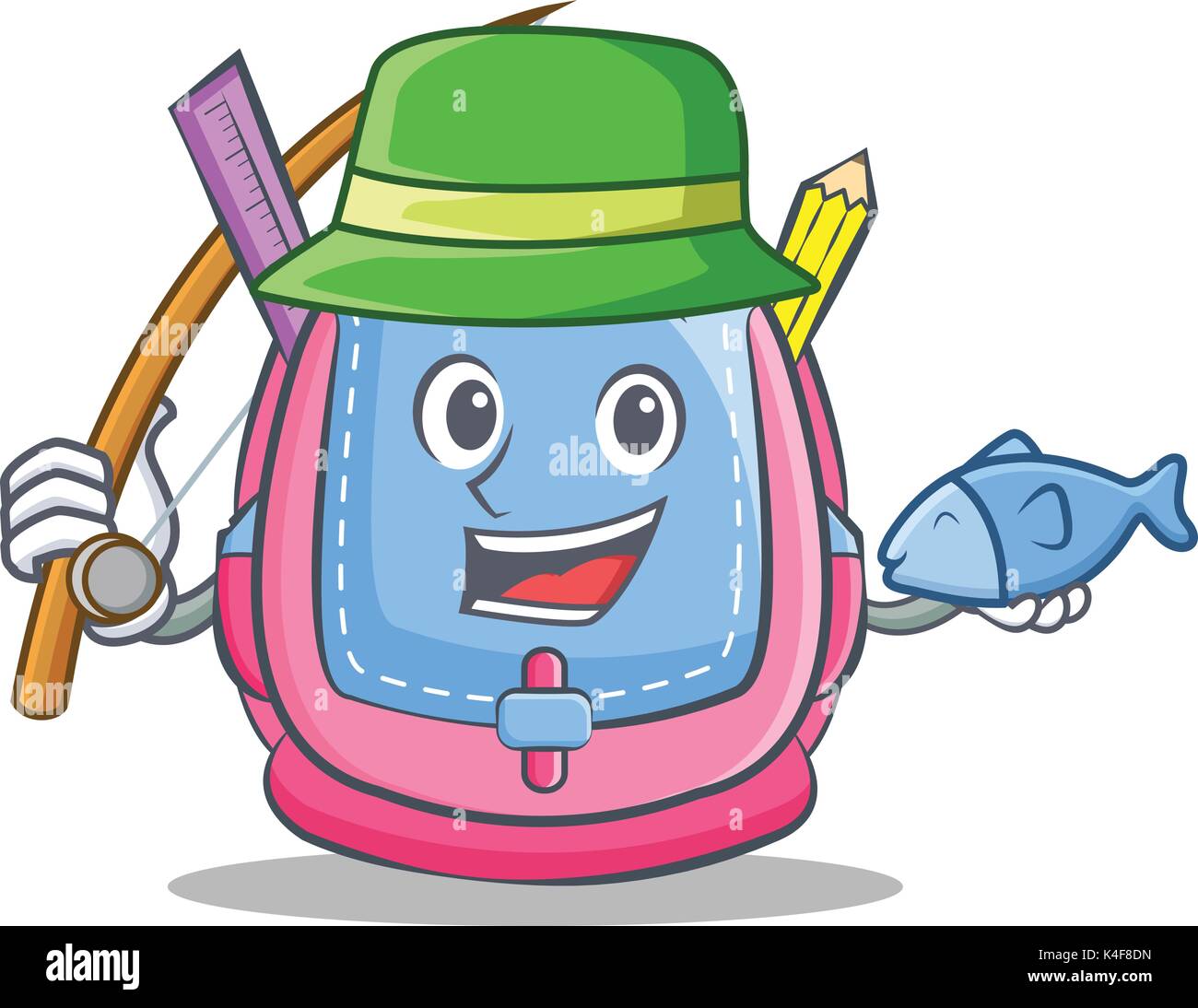 Fishing cartoon banner character Stock Vector Images - Alamy