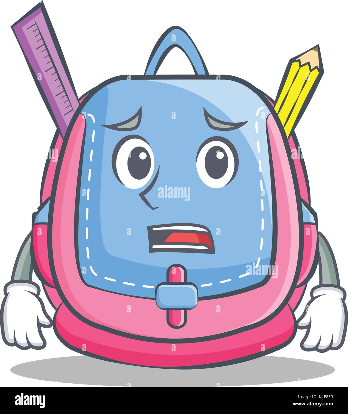 Afraid school bag character cartoon Stock Vector Image & Art - Alamy