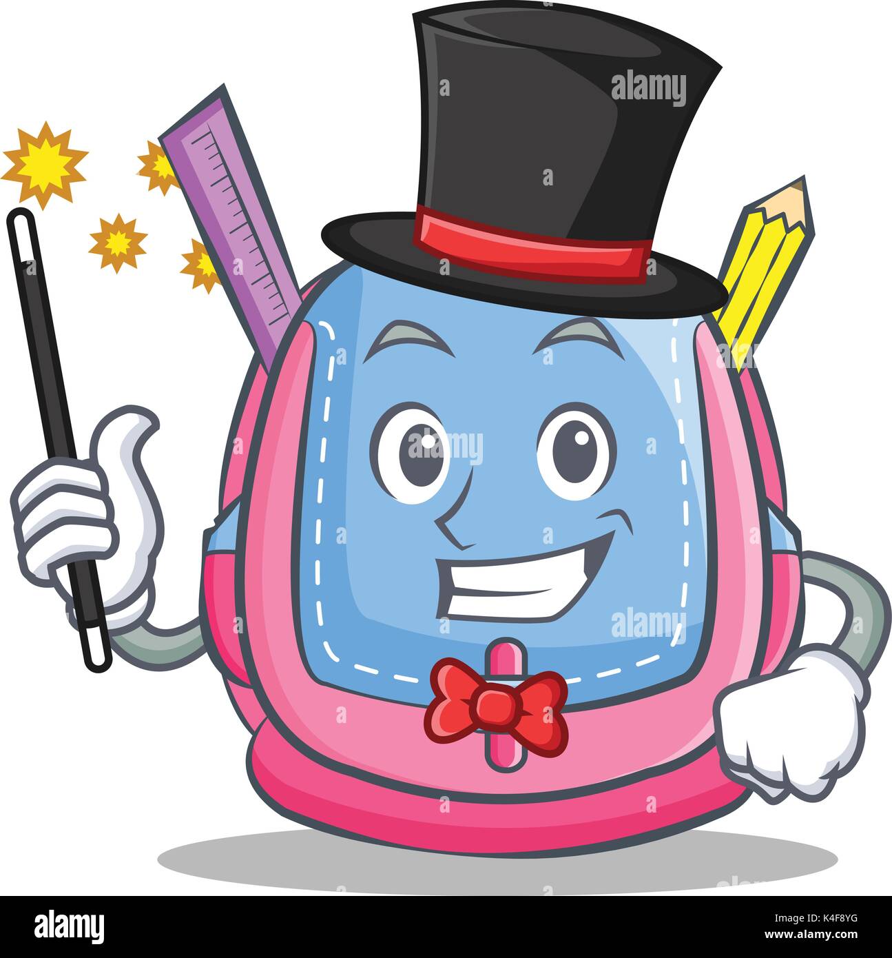 Magician school bag character cartoon Stock Vector Image & Art - Alamy