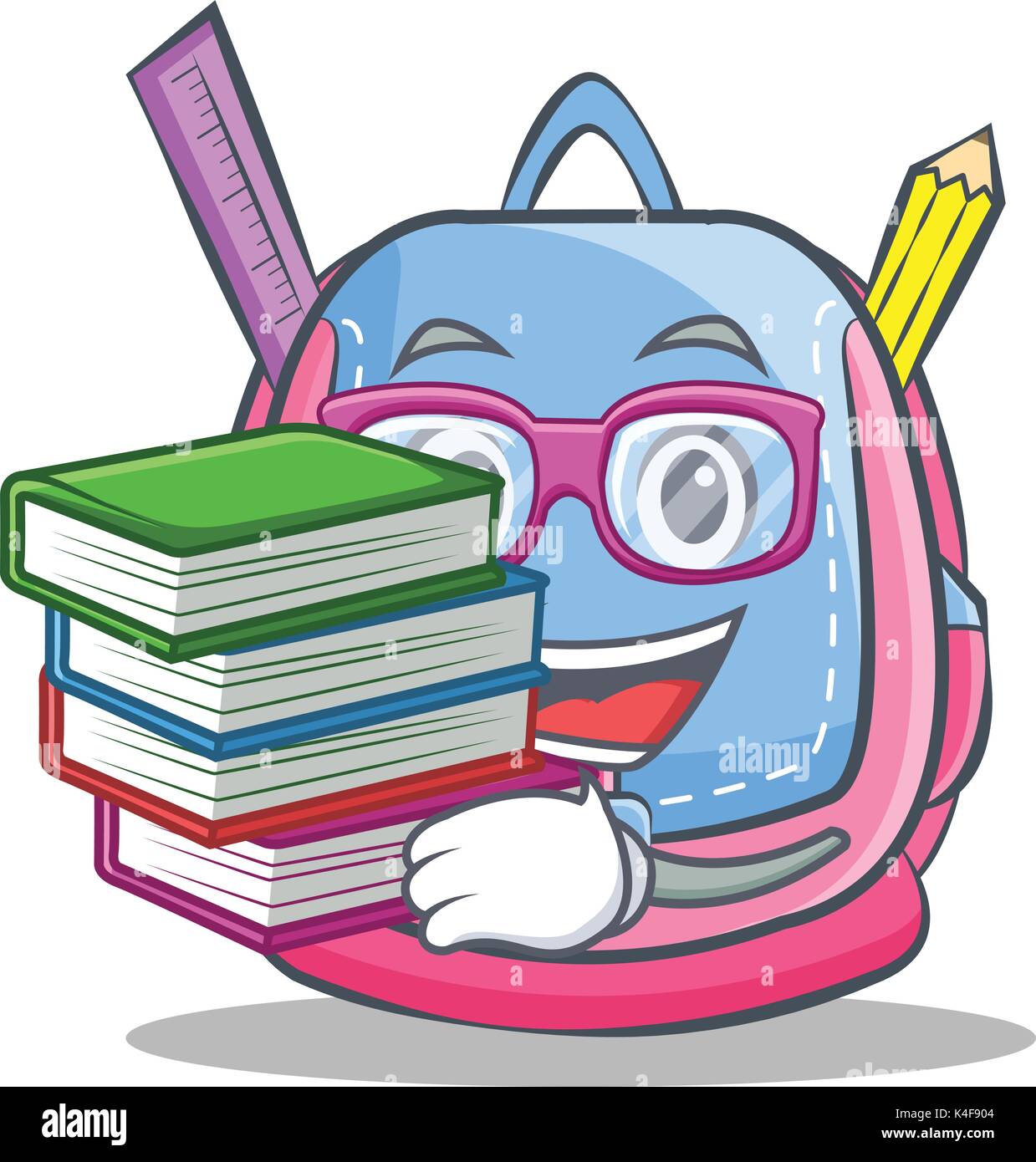 Student with book school bag character cartoon Stock Vector Image & Art ...