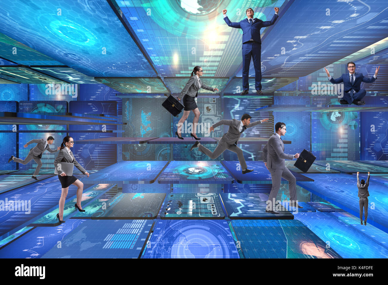 Business people in data management concept Stock Photo - Alamy