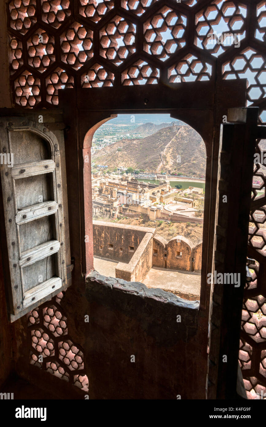 Vertical picture from the window of Jaigarh Fort of Amber Fort in ...