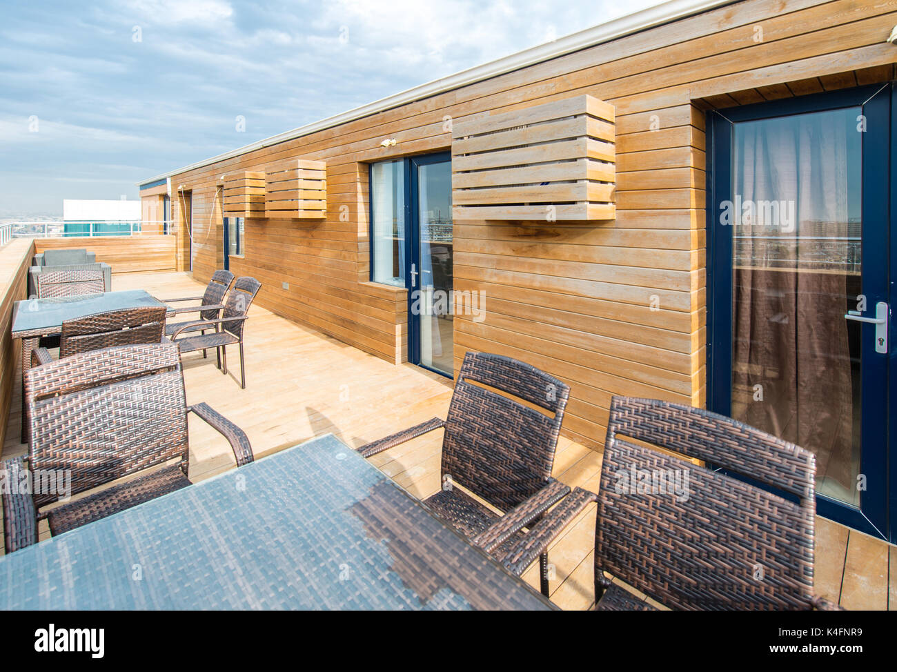 Terrace cafe on top floor Stock Photo - Alamy