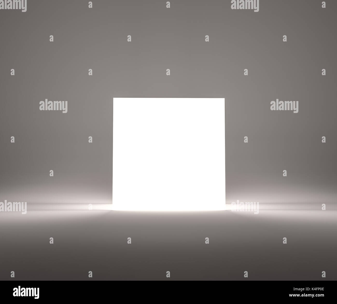 Light cube in the studio. 3d illustration Stock Photo - Alamy