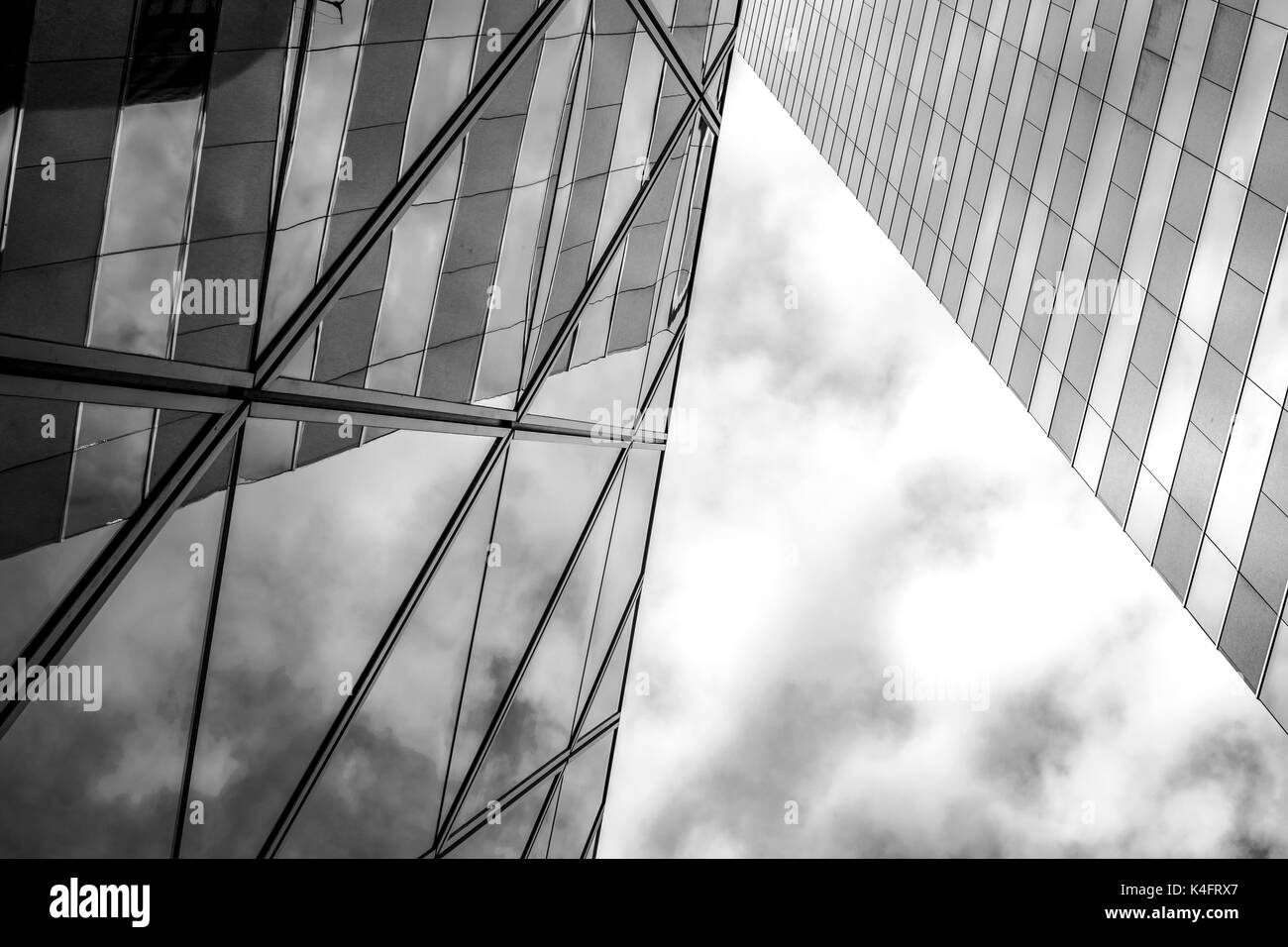 Hong Kong Modern office building with B&W color Stock Photo - Alamy