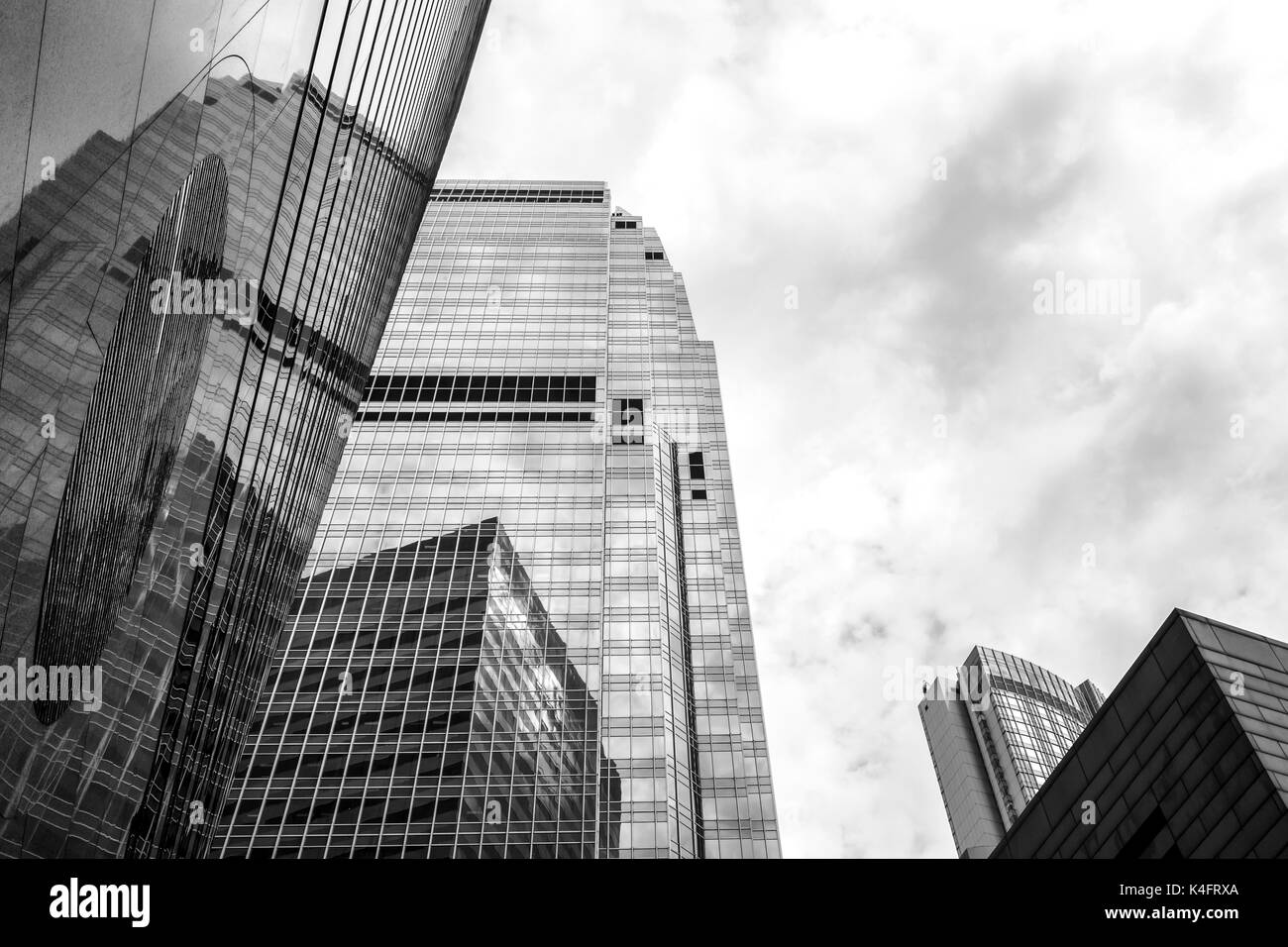 Hong Kong Modern office building with B&W color Stock Photo - Alamy