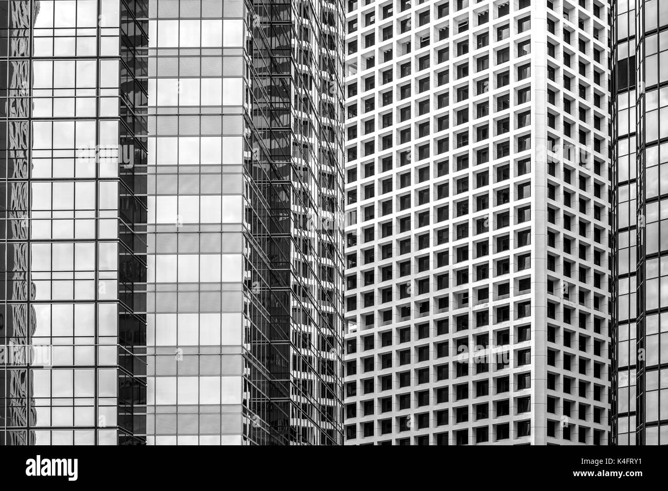 Hong Kong Modern office building with B&W color Stock Photo - Alamy