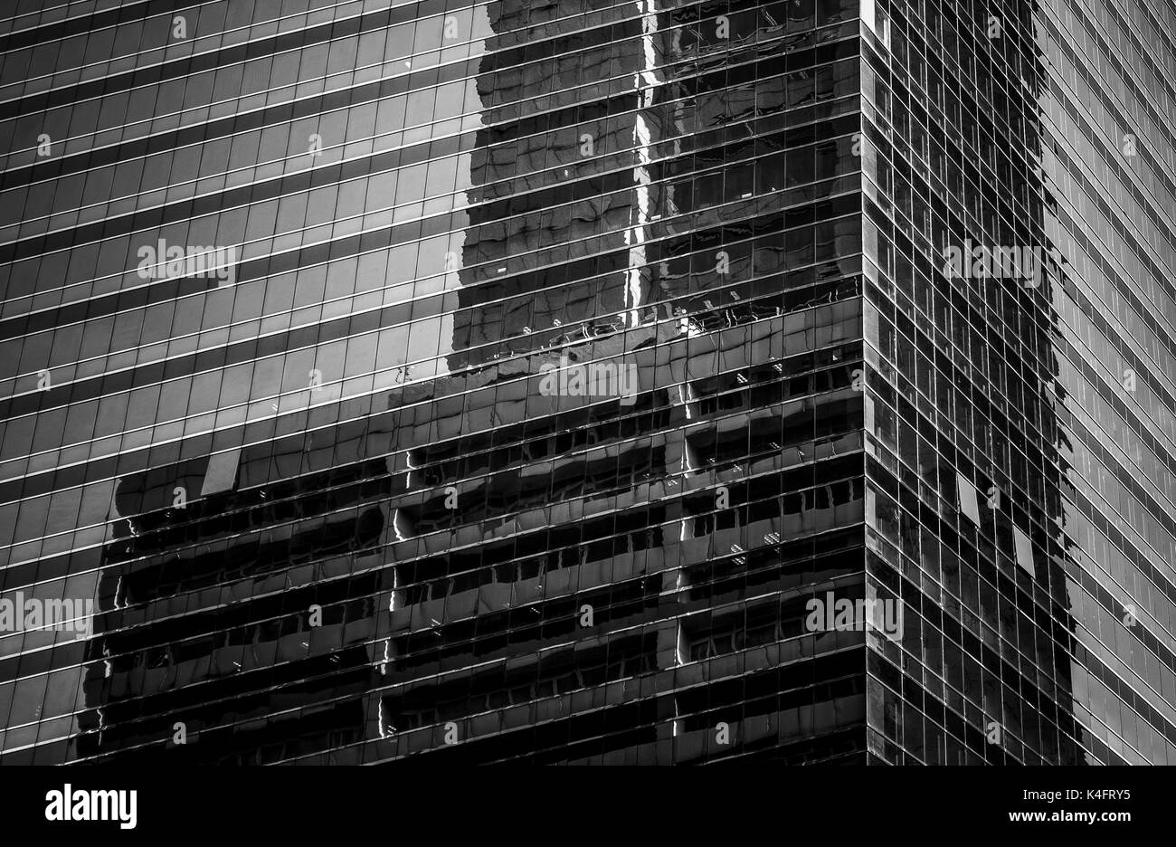Hong Kong Modern office building with B&W color Stock Photo - Alamy
