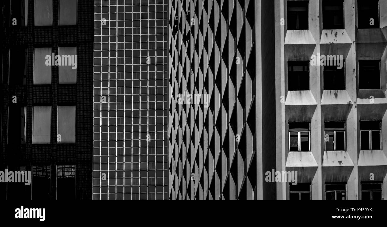 Hong Kong Modern office building with B&W color Stock Photo - Alamy