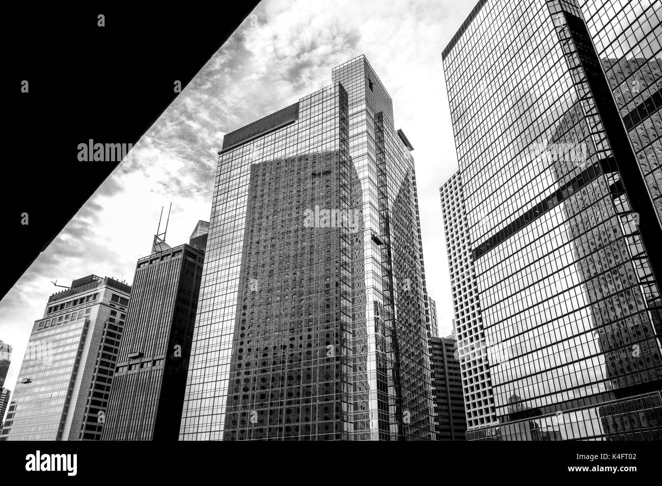 Hong Kong Modern office building with B&W color Stock Photo - Alamy