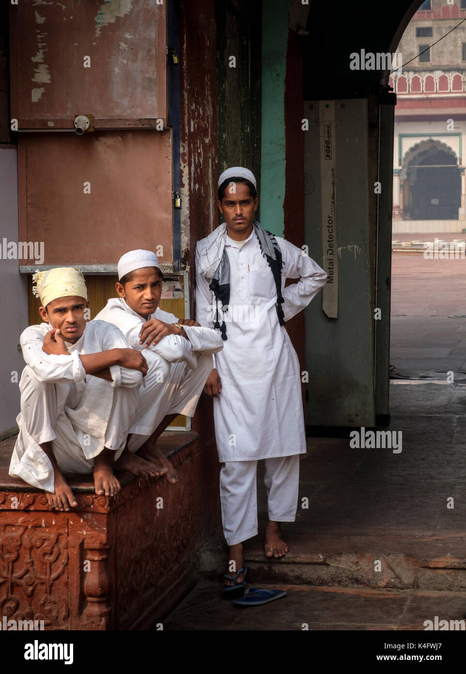 NEW DELHI, INDIA - CIRCA OCTOBER 2016: Young muslim boys standing at ...