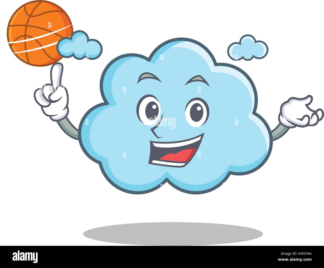 Playing basketball cute cloud character cartoon Stock Vector Image ...